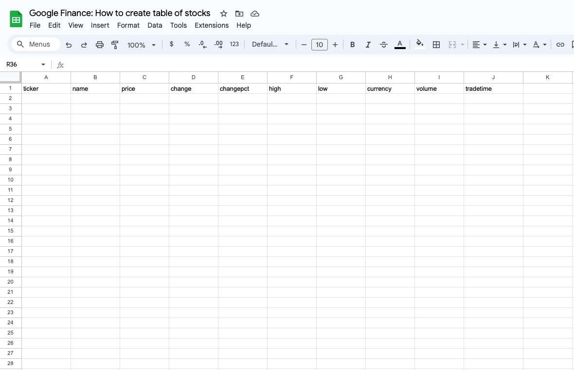 How to create a stock tracker with live data using Google Finance ...