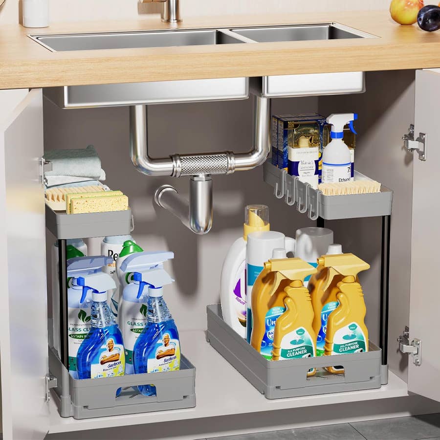 Amazon is selling a $40 2-pack of under-sink organizers for $20 - TheStreet