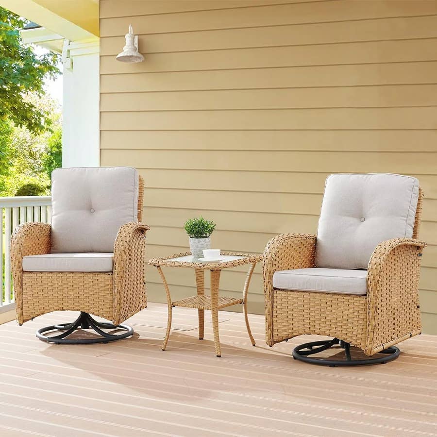 Amazon is selling a 3-piece rattan patio set for $239 - TheStreet