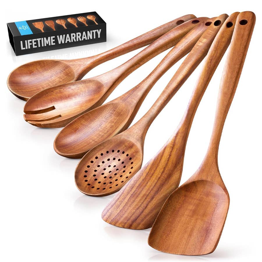Amazon is selling a 6-piece wooden utensil set for just $20 - TheStreet