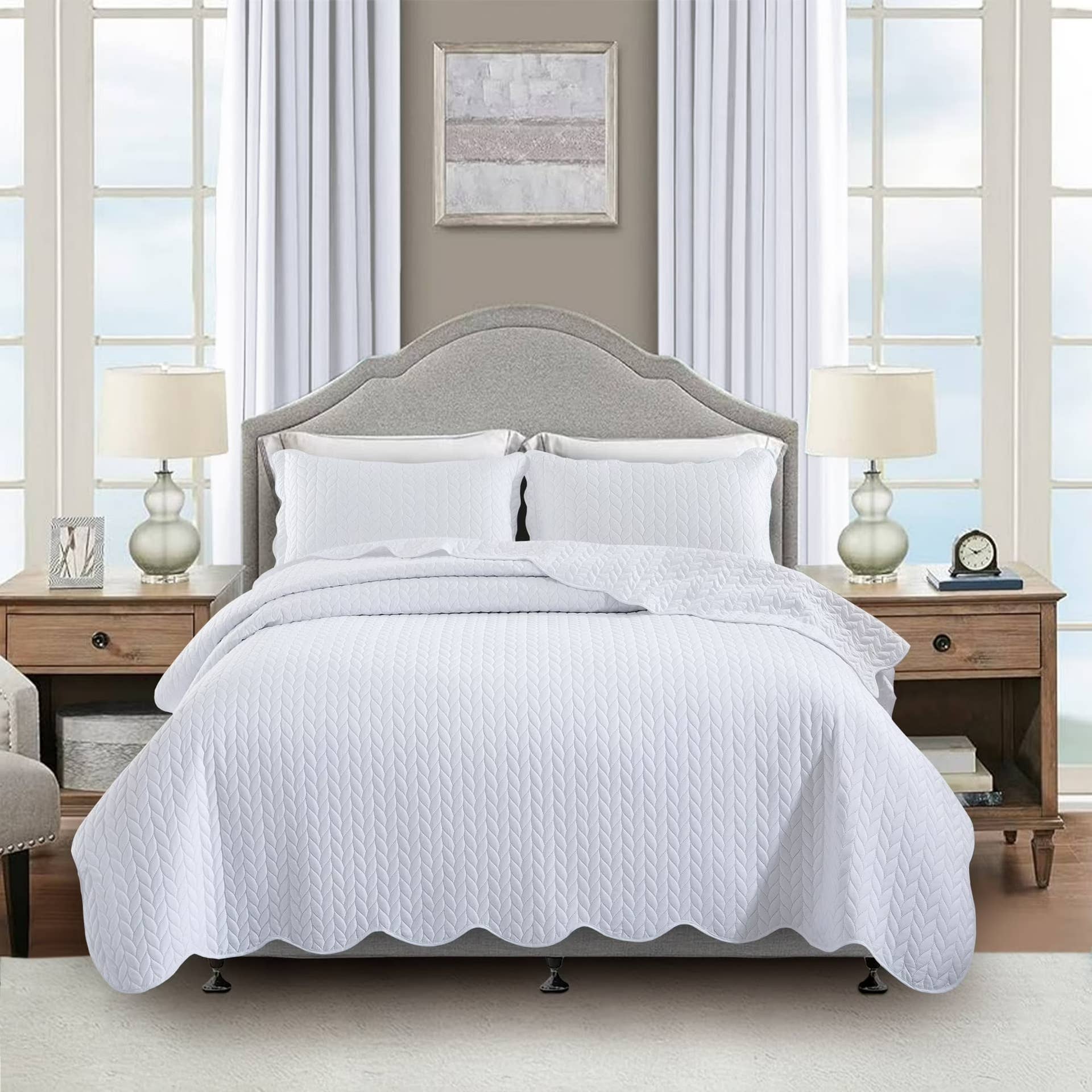 Walmart is selling a farmhouse scalloped quilt set for $19 - TheStreet