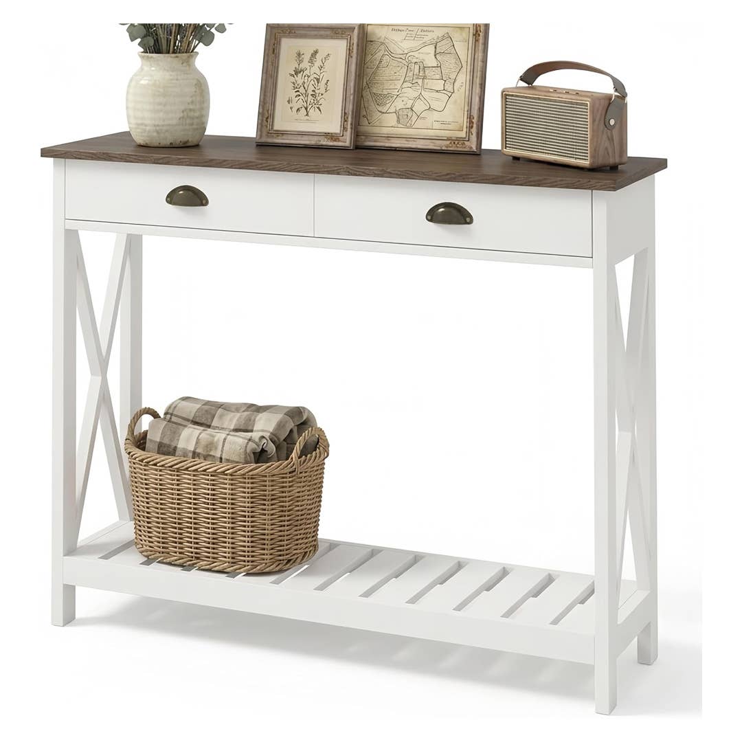 Amazon's $100 farmhouse console table that 'fits perfectly' in small ...