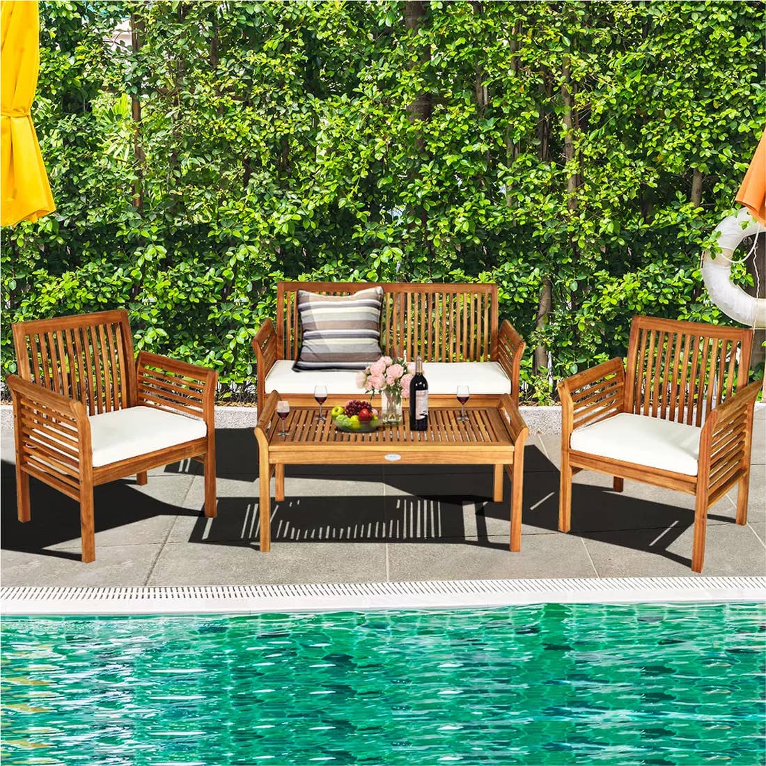 Target is selling a $590 wood patio set for $340 - TheStreet