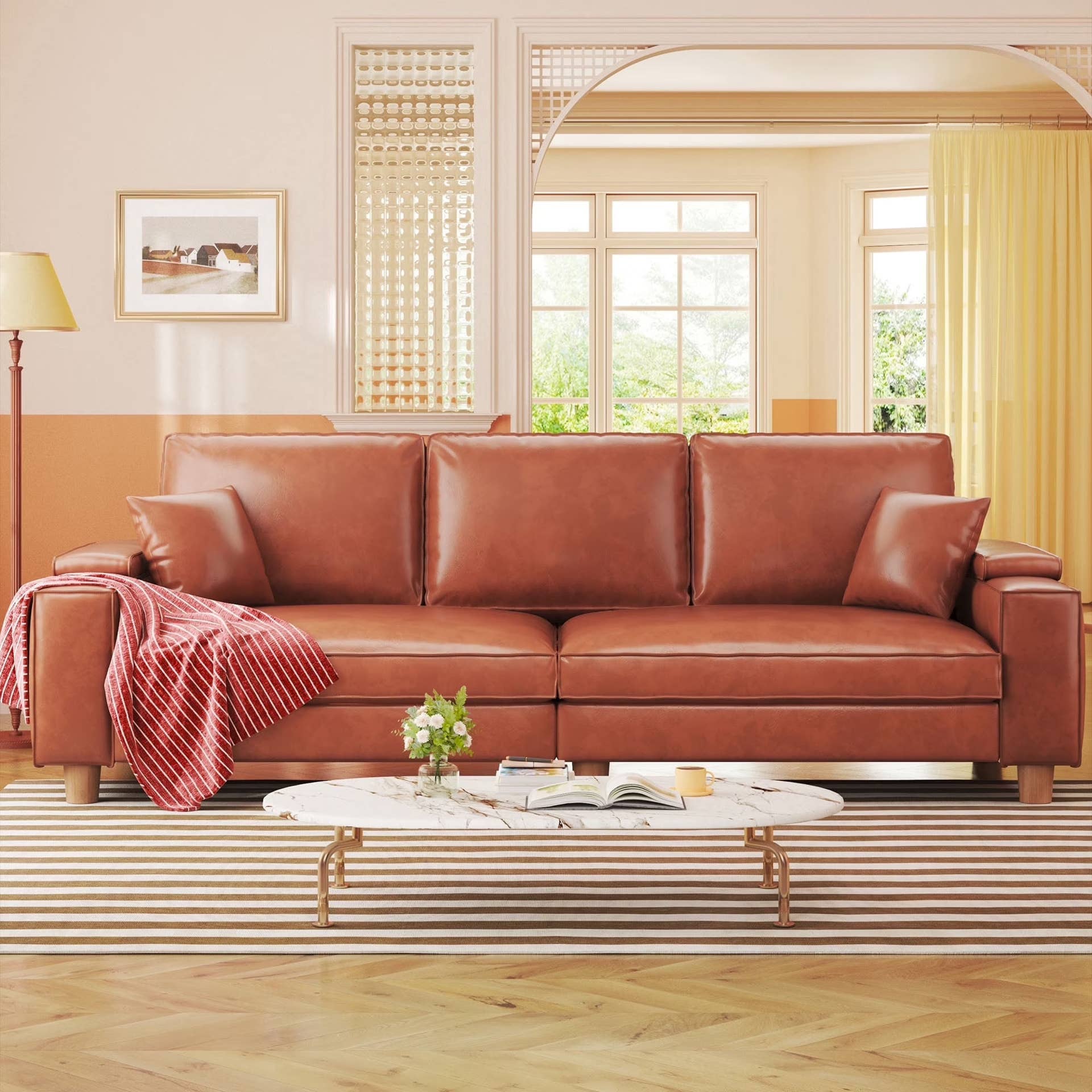 Walmart is selling a $700 long faux leather sofa for $379 - TheStreet