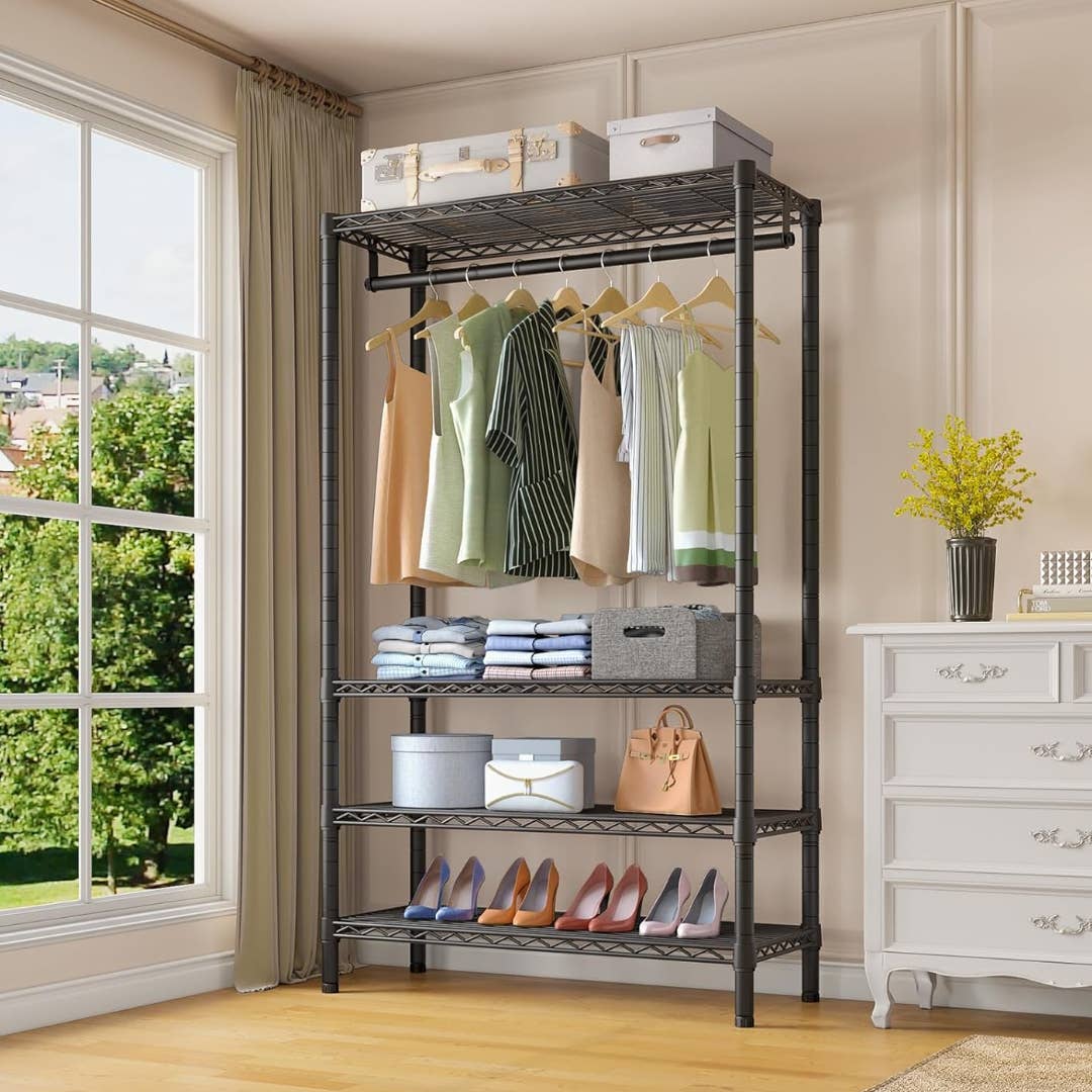 Amazon's heavy-duty 4-tier garment storage rack is now $90 - TheStreet