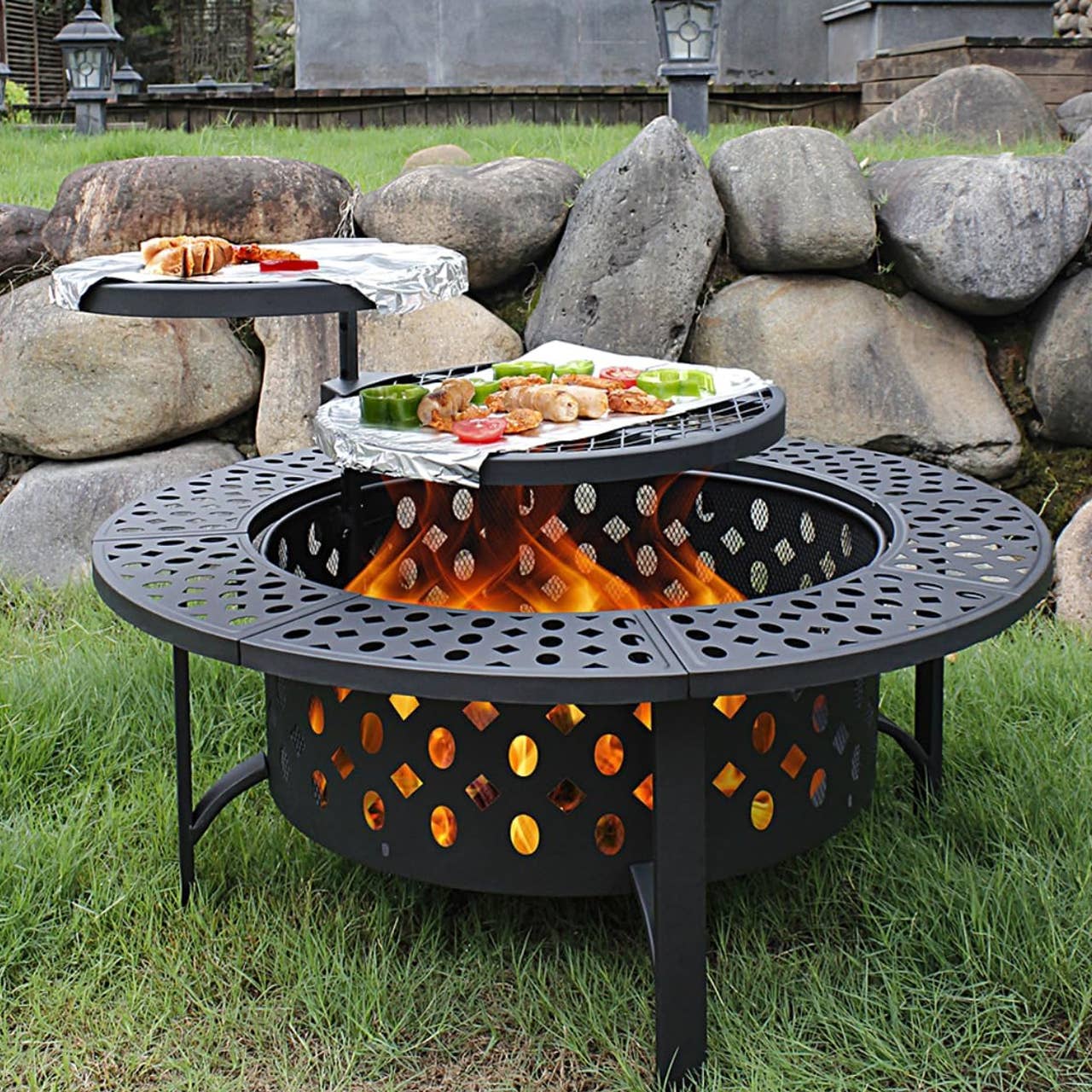 Amazon's 3-in-1 fire pit with grills and a table is $104 - TheStreet