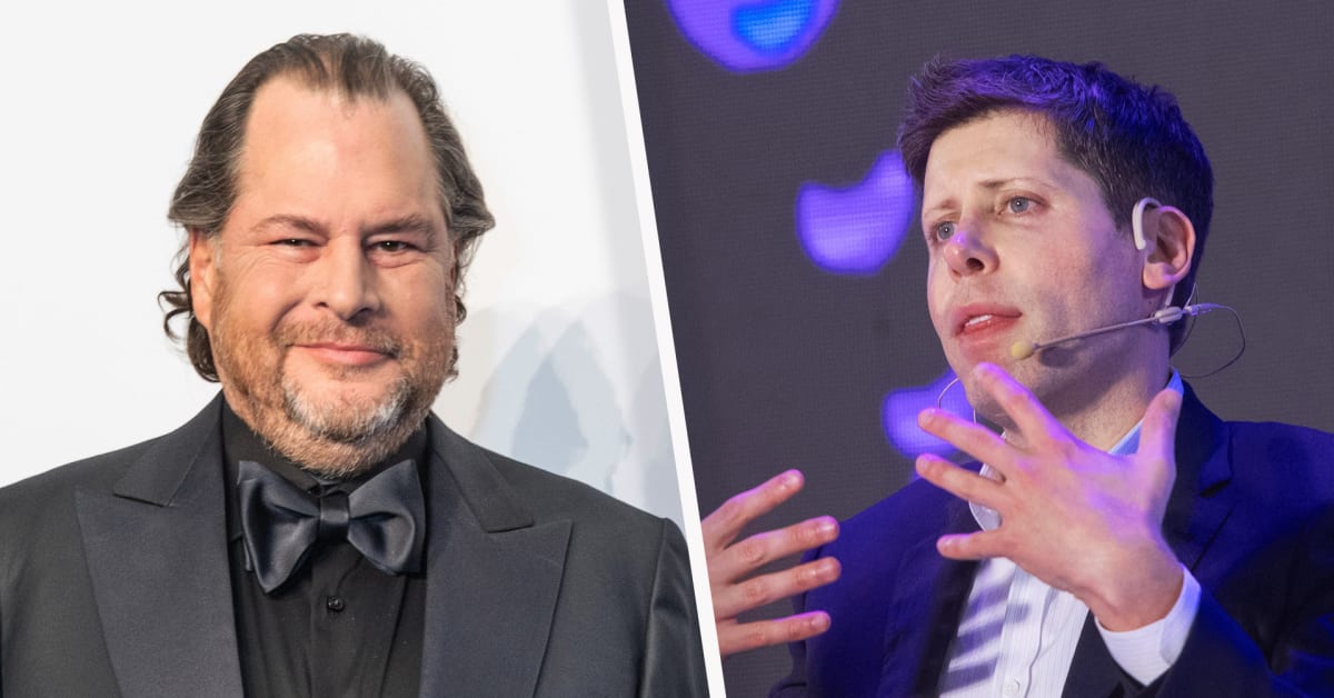 Marc Benioff and Sam Altman at odds over core values of tech companies ...