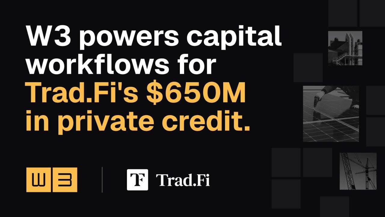 Trad.Fi to bring $650 million in private credit on-chain, taps W3.io to ...