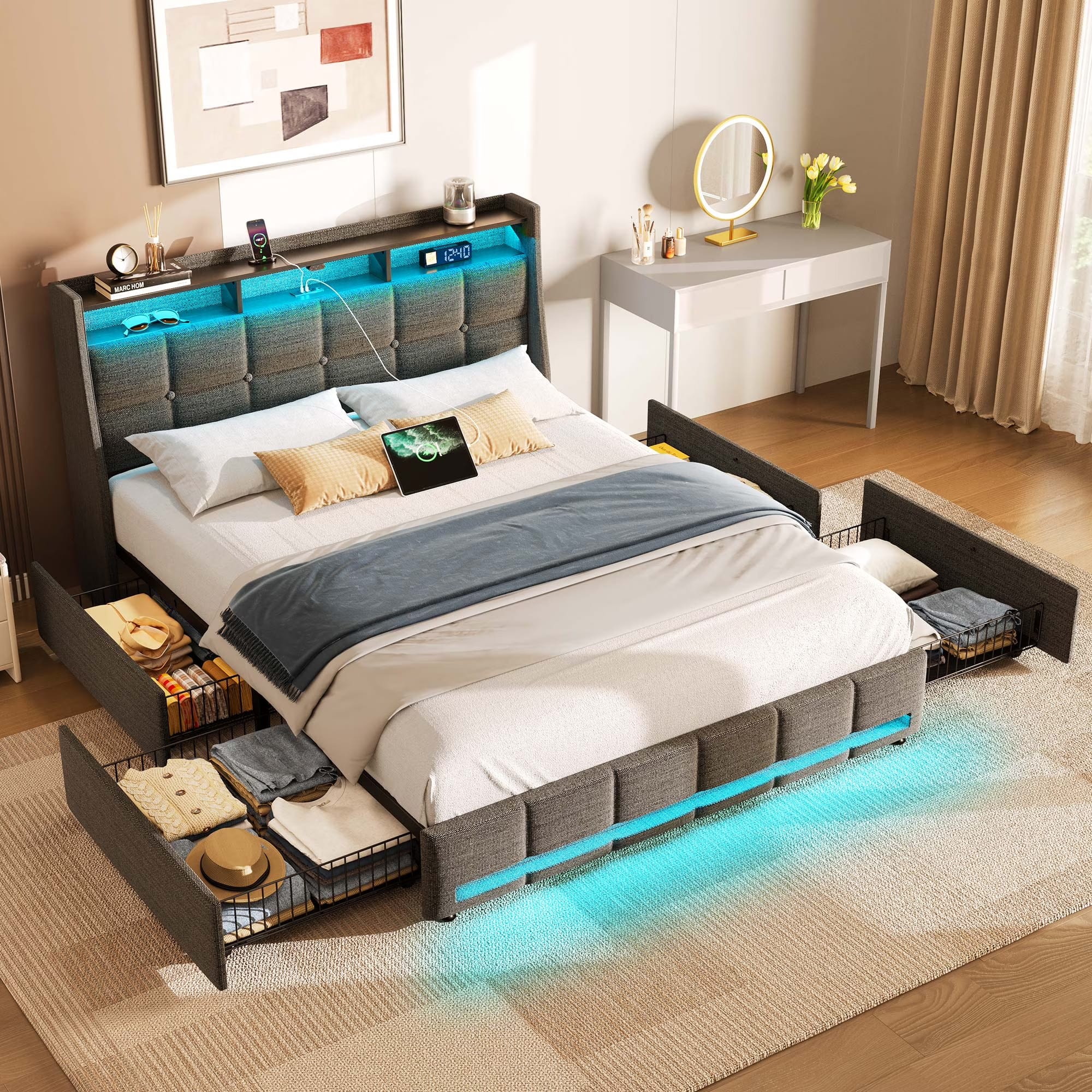 Walmart is selling a $383 LED storage bed frame for $260 - TheStreet